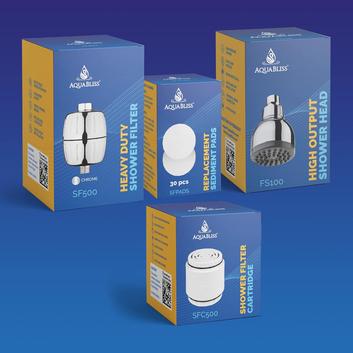 AquaBliss SF500 HD High Output Shower Filter With TurboSpa 3 Inch High ...